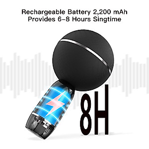 ZREE Bluetooth Karaoke Microphone for Kids and Adults Wireless Portable Handheld Mic Karaoke Machine with Speaker Singing Microphones for Carpool Journey Home Party(Black)