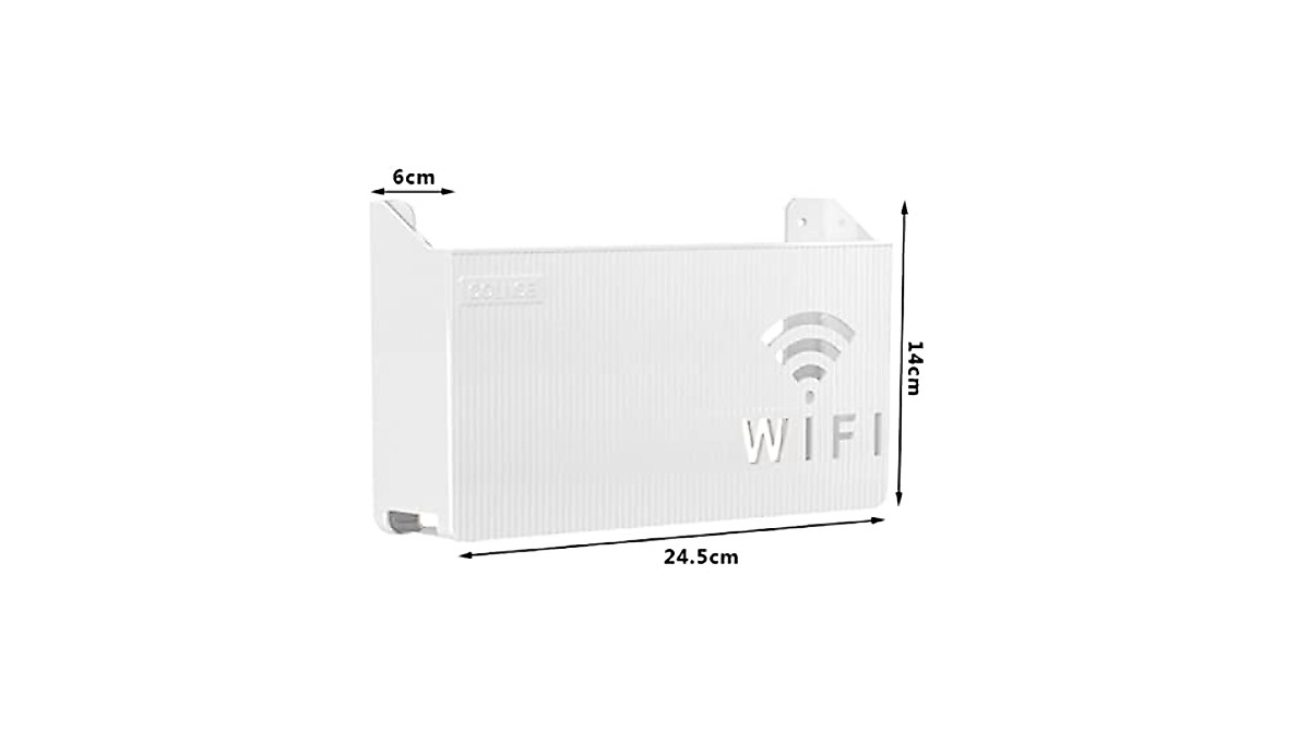 Wall Mounted WiFi Router Shelf - Stylish Cable Storage