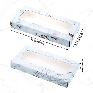 80 Pieces Empty Eyelashes Packaging Paper False Eyelash Storage Box Marble False Eyelash Cases without Trays for Women (Classic Patterns)