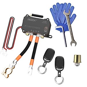 RIEIEK Car Remote Battery Kill Switch with Vibration Control, Low Voltage Auto Cutoff 12V-24V Universal Disconnect Switch