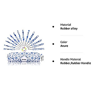 BCMRUN Crochet Hooks Set with Case 14 Size Blue and White Porcelain Pattern for Arthritis Hands, 2.25mm(B)-10mm(N) Crochet Needles for Beginners, Mothers Day Gift, Crochet Lovers (Azure)