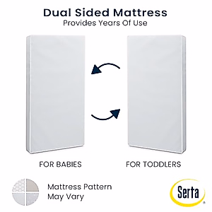 Serta Perfect Start Limited Dual Sided Baby Crib Mattress and Toddler Mattress, Breathable Fiber Core, GREENGUARD Gold Certified, Waterproof, 7 Year Warranty, Made in USA