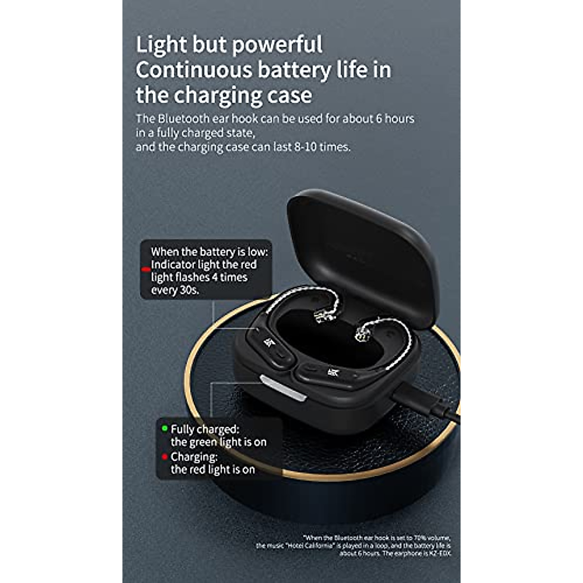 erjigo TWS + Earbuds Hook 2Pin Connector with Mic Support/30 Hours Playback,KZ-AZ09 HD Bluetooth5.2 Ear Hook Compatible with 0.75/0.78mm Pin Earphones/Headphones/Headsets for Sports (C Pin)