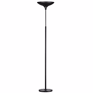 Globe Electric 12784 LED Floor Lamp Torchiere, Energy Star Certified, Dimmable, Super Bright, 43W, 3010 Lumens, Matte Black, Floor Lamp for Living Room, Floor Lamp for Bedroom, Home Improvement,