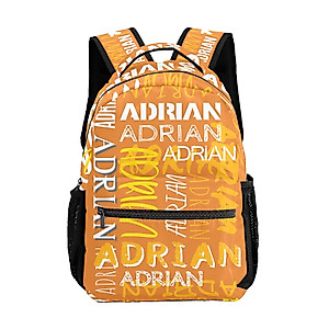ZAACUSTOM Personalized School Backpack with Name Text, Stylish Custom Bookbag for Kids Boys Girls, Waterproof Elementary Customize Book Bag with Adjustable Shoulder Straps, 1 Pack