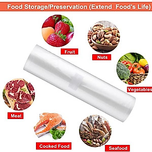 Vacuum Sealer Bags Rolls 8"x20'(3Rolls) and 11"x20' (3Rolls) 6 pack BPA Free Commercial Grade Heavy Duty Sealer Bags for Storage, Meal Preparation