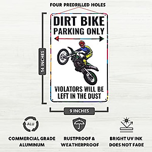 Venicor Dirt Bike Sign Decor - 9 x 14 Inches - Aluminum - Dirtbike Motocross Gifts Accessories Stickers Stuff