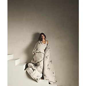 Calvin Klein - King Duvet Cover Set, Soft Cotton Bedding, Floral Home Decor (Aquarelle Floral Grey, King)