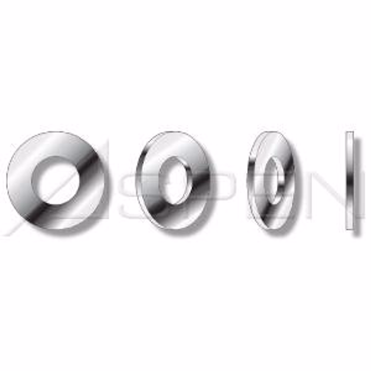 (1000pcs) 7/16", ID=0.469", OD=0.922", THK=0.051"-0.080", Standard Flat Washers, 304 Stainless Steel (18-8), SAE, Ships Free in USA