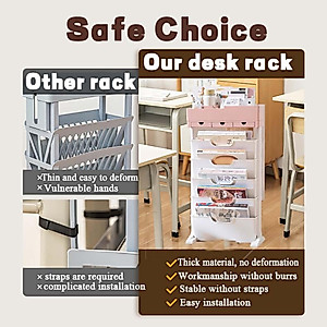 Atkits 6 Tier Rolling Cart with Wheels Storage Utility Cart Movable Bookshelf Cart Slim with Drawers for Bedroom Living Room Home School,Blue