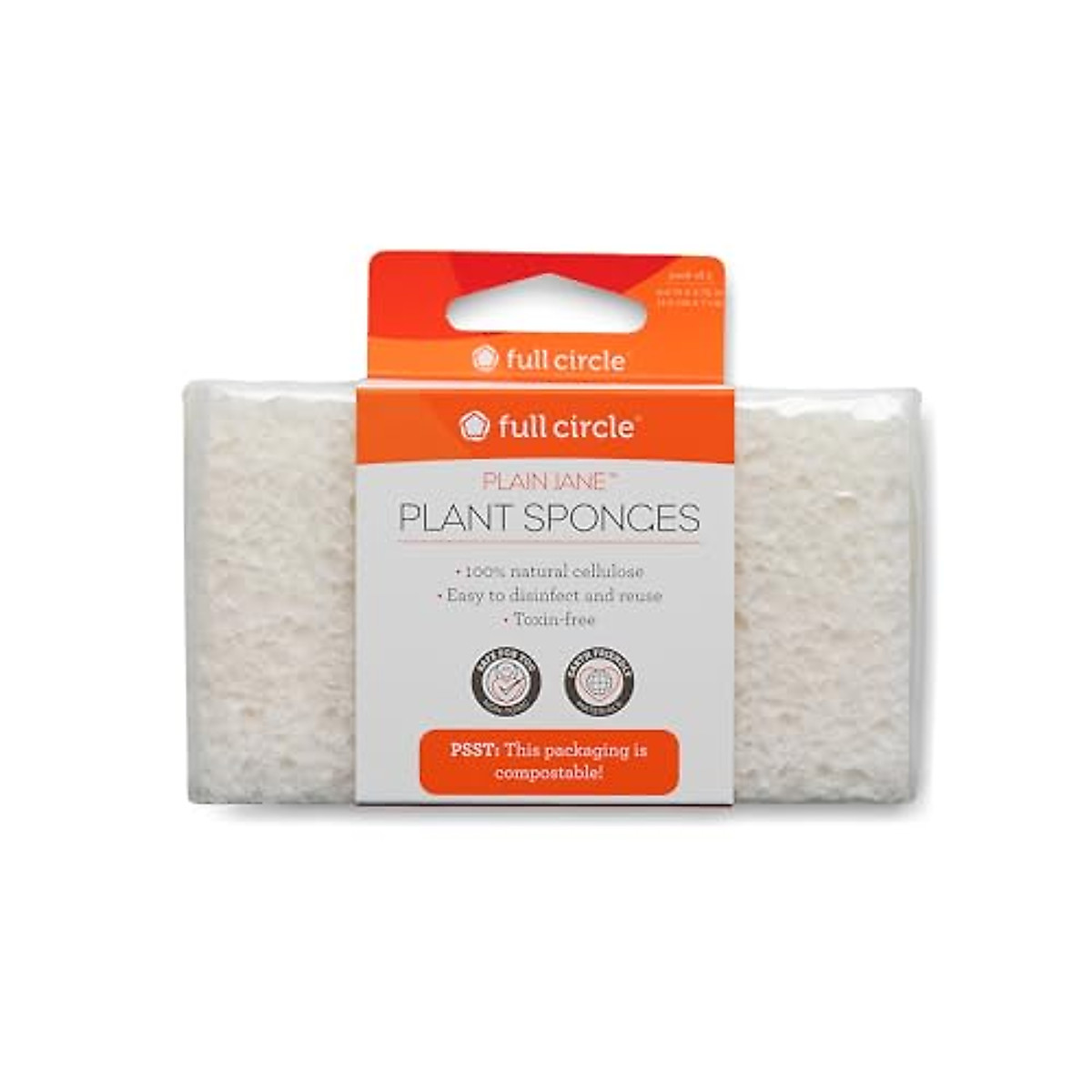 Full Circle Plain Jane Plant-Based Cellulose Sponge, Natural