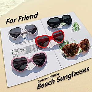 MIDEJACY Heart Shaped Sunglasses For Women,Trendy Heart Glasses Cute Retro Sun Glasses Taylor Cupid Party