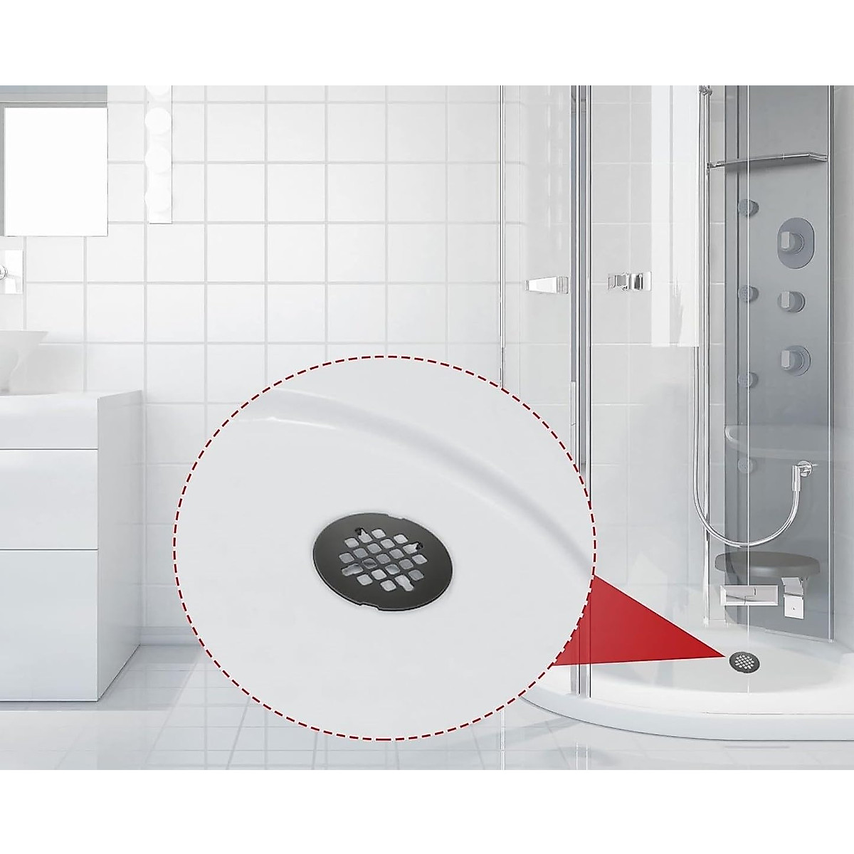 4 1/4” Snap-in Shower Drain Grate - Matte Black - Replacement Cover - VHI - Handyman Designed & Tested in America - Will Never Bend or Break