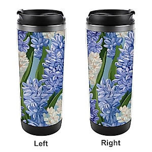 Hyacinth Flowers Travel Coffee Mug Reusable Insulated Drinking Cup with Lid for Home Outdoor Works 13 Oz