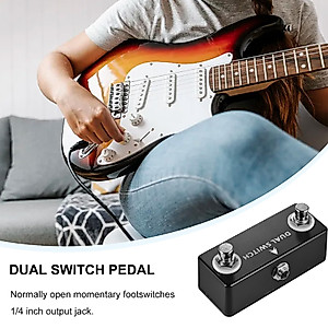 Guitar Footswitch Pedal DUAL SWITCH PEDAL Dual Momentary Footswitches for Effects Pedal and Muti-effects Pedal