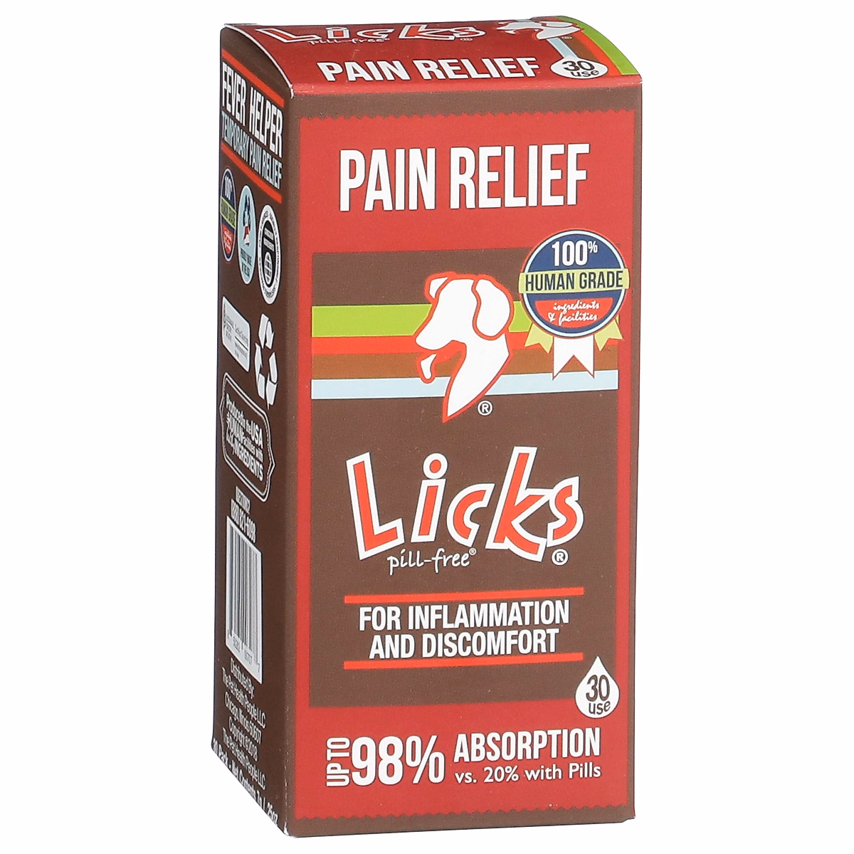 Licks Pill Free Dog Pain Relief - Inflammation Supplement - Pain Relief Supplement for Dogs - Dog Health Supplies - Gel Packets - 30 Use