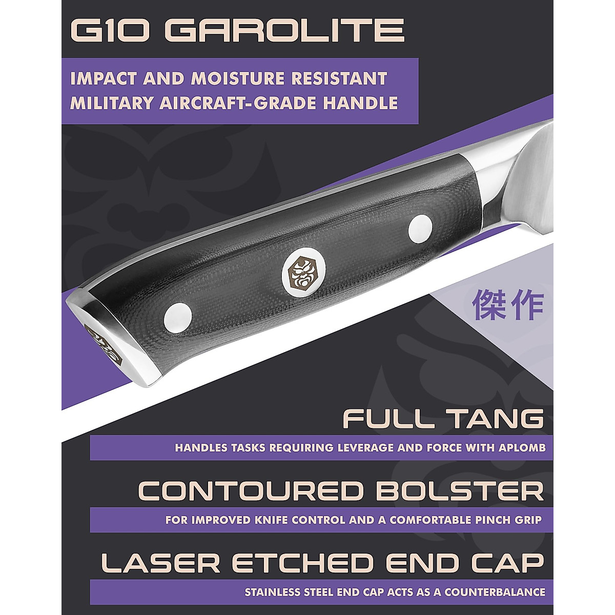 KESSAKU Serrated Bread Knife - 8 inch - Dynasty Series - Razor Sharp Kitchen Knife - Forged ThyssenKrupp German High Carbon Stainless Steel - G10 Garolite Handle with Blade Guard