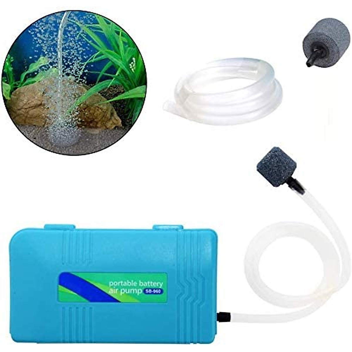 Saim Portable Aquarium Battery Operated Air Pump Backup Operated Fish Tank Air Pump Aerator Oxygen