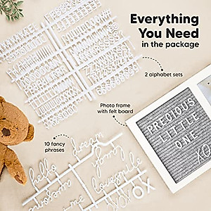 Baby Picture Frame, Ultrasound Picture Frames with Felt Letterboard - Baby Photo Frame, Sonogram Picture Frame,Baby Keepsake, Sonogram Picture Frame, Baby Photo Frame, Baby Shower Gifts (Alpine White)