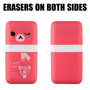 Outus 16 Pcs Roller Erasers Cute Pencil Erasers Animal Erasers with Roller Shaving Roller Case for Easy Pick up and Removal, Back to School Gift Supplies Animal Themed Fun Party Favor