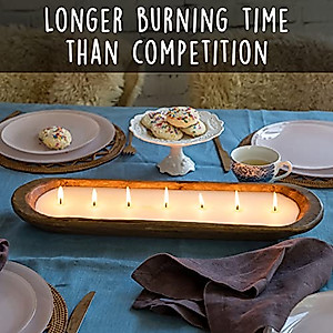 MAINEVENT Wooden Dough Bowl Candles 20 Inch, Farmhouse Dough Bowl Candles, Table Centerpiece Wooden Dough Bowl Soy Candle Wooden Bowl Candle Boat Wooden Candle Bowl Bread Bowl Candle Wood Dough