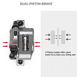catazer MTB Road HB-100 MTB Road Line Pulling Hydraulic Disc Brake Calipers Front & Rear Mountain Bike Disc Brake E-BIKE Disc Brake (1 Pair Red)