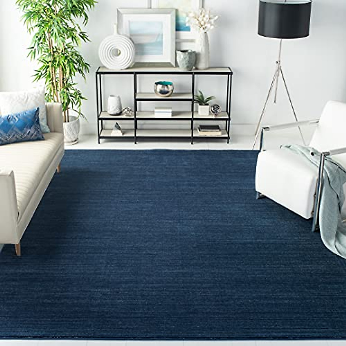SAFAVIEH Vision Collection Area Rug - 8' x 10', Navy, Modern Ombre Tonal Chic Design, Non-Shedding & Easy Care, Ideal for High Traffic Areas in Living Room, Bedroom (VSN606N)