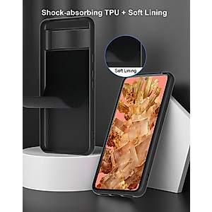 Foluu Silicone Case for Google Pixel 8, Pixel 8 Liquid Gel Rubber Bumper Case with Soft Microfiber Lining Cushion Slim Hard Shell Shockproof Protective Cover for Google Pixel 8 2023 (Black)