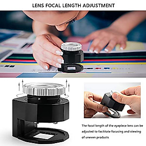 Loupe Magnifier 30X Aluminum Alloy Magnifier Illuminated Adjustable Focal Length Desktop Magnifier with 6 Lights for Jewelry Textile Optical Currency Coins Stamps Circuit Board Gems …