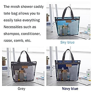 CHuikp Mesh Portable Shower Caddy ，Portable Shower Caddy Bag Dry Hanging Portable Shower Tote Bag ，Shower Caddy Suitable For Travel Swimming Sports Gym Camp Shopping College Dorms(3PCS)