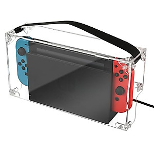 Cosmos Transparent Dust Cover Clear Dust Guard Protective Display Box Compatible with Nintendo Switch Dock, Anti-Scratch Waterproof Protector Cover Dock Case for Switch Dock & Console, Acrylic