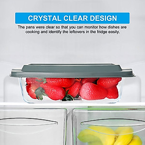 7-Piece Glass Bakeware Set, Baking Dishes, Glass Loaf Pan with Lids, Glass Pie Plate, 9x13 Roasting Pan, Square Pan, Fridge-to-Oven-Friendly