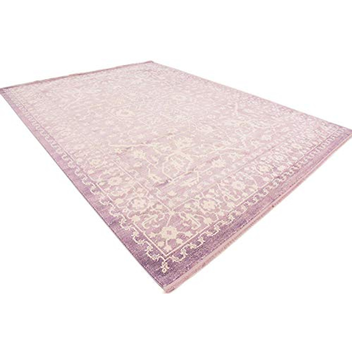 Unique Loom New Classical Collection Traditional Classic Intricate Design with Distressed Vintage Detail, Area Rug (9' 0 x 12' 0 Rectangular, Purple/ Ivory)