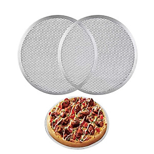 WOPPLXY 3 Pcs 12 Inch Pizza Screen, Restaurant-Grade Aluminum Alloy Pizza Baking Screen, Seamless Round Pizza Screen Non Stick Mesh Net Baking Tray Cookware Kitchen Tool For Oven, BBQ