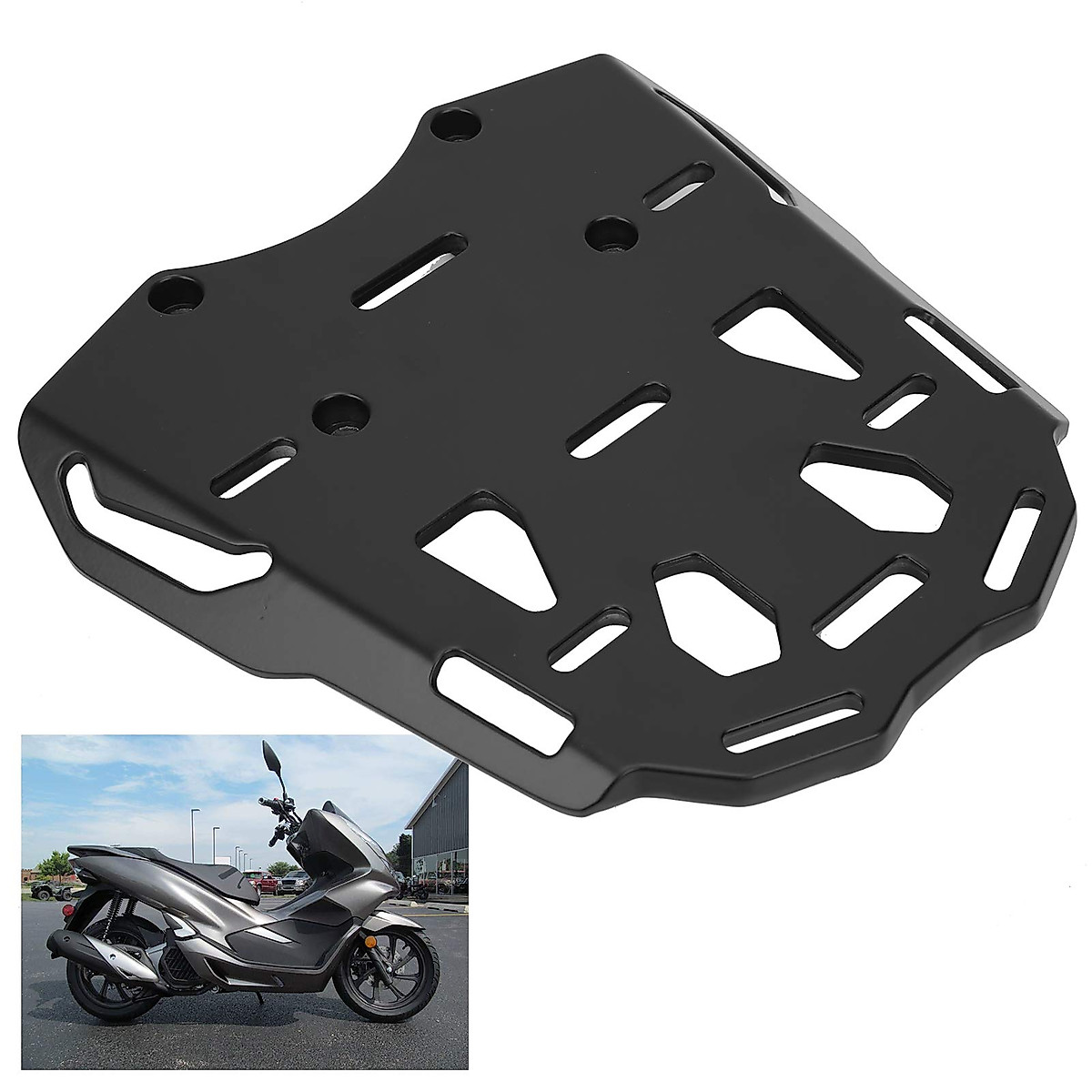 Motorcycle Rear Luggage Rack,Aluminum Alloy Rear Luggage Rack Motorcycle Accessories Fit for PCX150 2014‑2020