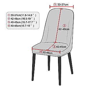 XGANGM Velvet Dining Chairs Slipcovers Without Arms Curved Back Dining Room Set of 4/6/2/1 Modern Nordic Accent Kitchen Dining Chairs Protectors Covers for Party Home,M,4PCS