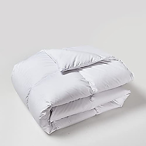 Beautyrest Tencel/Cotton Blend White Down Comforter Twin Size - Light Warmth 650 Fill Power Down Duvet Insert Made in USA