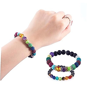 KONTONTY 1 Set 600pcs Natural Beads Gemstones Loose Beads Round Loose Gemstone Beads for Bracelets Small Colored Beads Kids diffusers for Essential Oils Charm Gemstone Beads Child