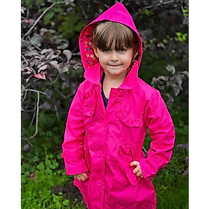 Arshiner Girl Kid Flower Waterproof Hooded Coat Jacket Outwear Raincoat