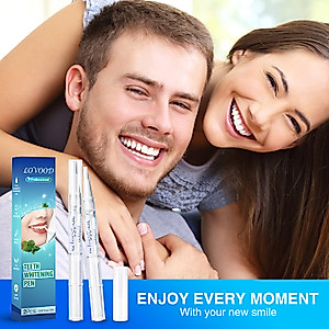 LOVOOD Teeth Whitening Pen(2 Pcs), 20+ Uses, Effective, Painless, No Sensitivity, Travel Friendly, Easy to Use, Beautiful White Smile, Effective Tooth Whitener, Natural Mint Flavor