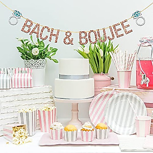 Deloklte Bach & Boujee Banner-Bridal Shower,Bachelorette Party Decorations Banner-Bach Party Decorations,Bachelorette Party supply,Rose Gold