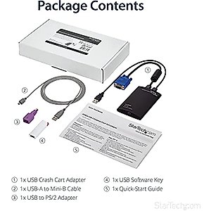 StarTech.com Crash Cart Adapter – 1920 x 1200 – Portable Laptop USB 2.0 to KVM Console (NOTECONS01)