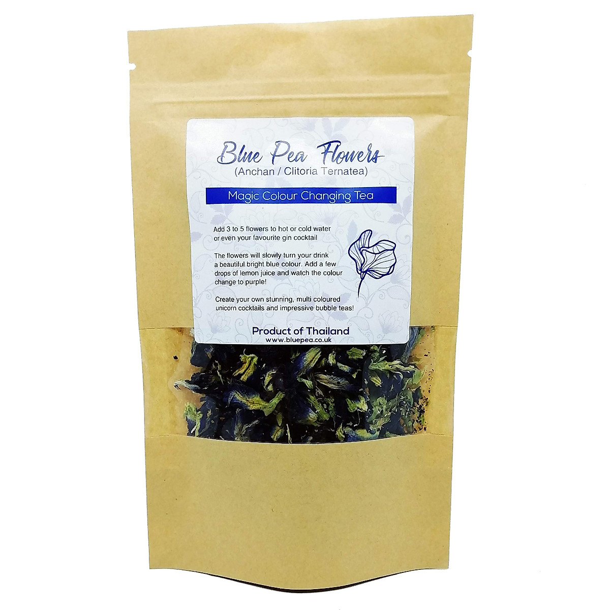GOOD ACTIVE Dried Blue Butterfly Pea Flower Clitoria ternatea Herbs Herbal Healthy Tea Drink Recipes Food Coloring Antioxidants Aging Wrinkles 2lbs, wholesales Bulk Buy