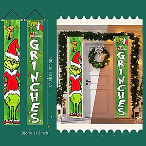 Christmas decorations. This is the December porch sign. Front Yard Kids Party Banner Hang banners for indoor and outdoor parties in the yard during the Christmas and winter holidays. (Style 1)