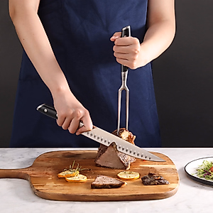 Cangshan ALPS Series 502803 German Steel Forged 2-Piece Carving Set with Sheaths, Black