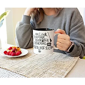 Disney Hocus Pocus "Makes Me Sick" Ceramic Mug | Large Coffee Cup For Tea, Espresso, Hot Chocolate | Holds 20 Ounces