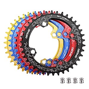 DJC Bike Chainring 104mm BCD Round/Oval MTB 104BCD 7/8/9/10/11/12 Speed Narrow Wide Tooth Aluminum 7075 Super Lightweight 30T 32T 34T 36T 38T 40 42 DH XC Trail Fat Bike ebike (1# Round Black, 30T)