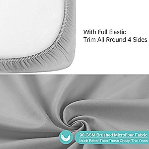 Nicesure Microfiber Fitted Crib Sheet - Soft and Breathable Toddler Sheets for 28 x 52in Fits Standard Crib and Toddler Mattress,2 Pack Set (Gray)