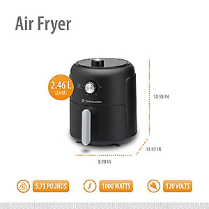 Toastmaster 2.6L Air Fryer (2.75 quart), Black, TM-262AF