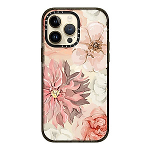 CASETiFY Impact iPhone 14 Pro Max Case [4X Military Grade Drop Tested / 8.2ft Drop Protection] - Pretty Blush - Glossy Black